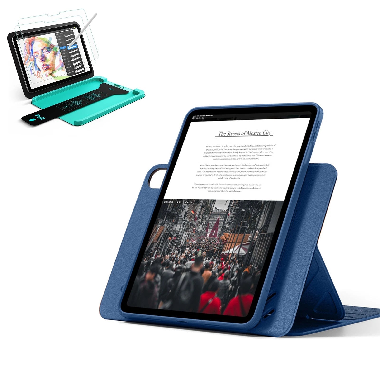 Navy Blue iPad Air 11" (M4) Paper-Feel & Magnetic Stand Case|ESR Shift